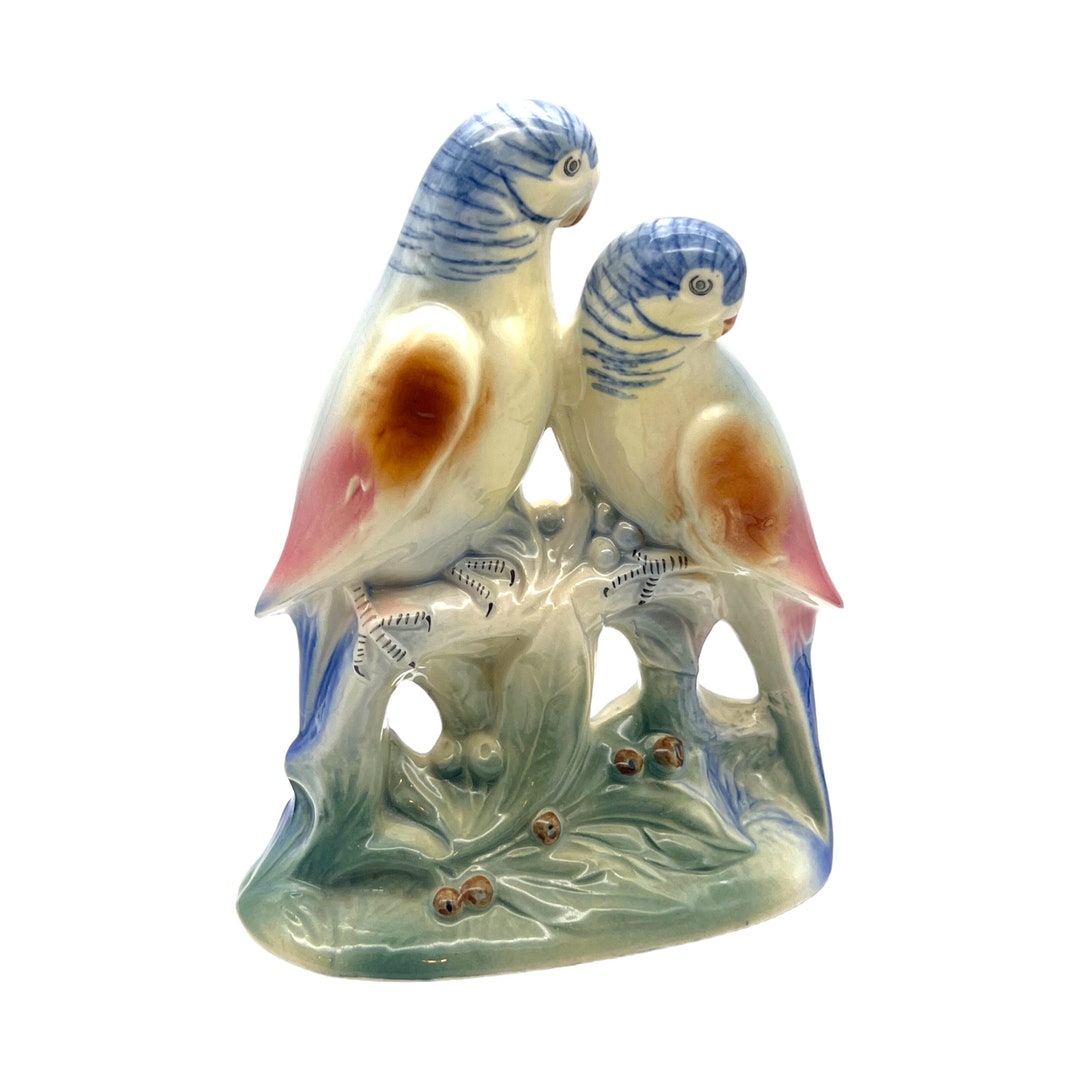 Spaulding China Double Parakeet Figurine Vintage 7.25 - Etsy
