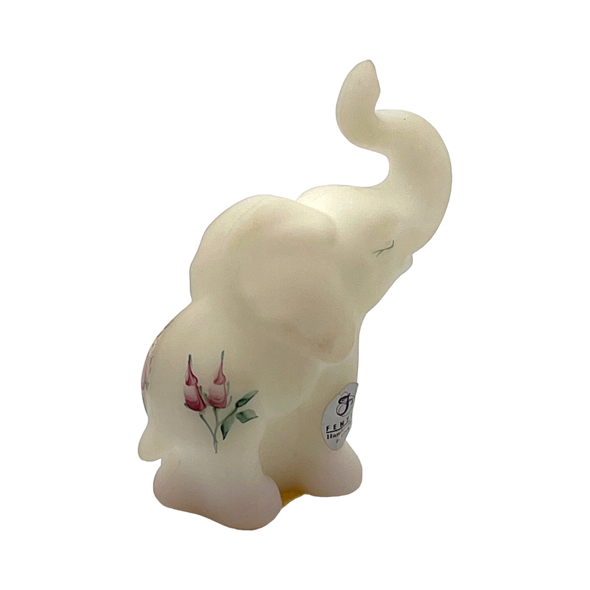Fenton Art Glass Elephant Satin Glass White Signed & Hand - Etsy