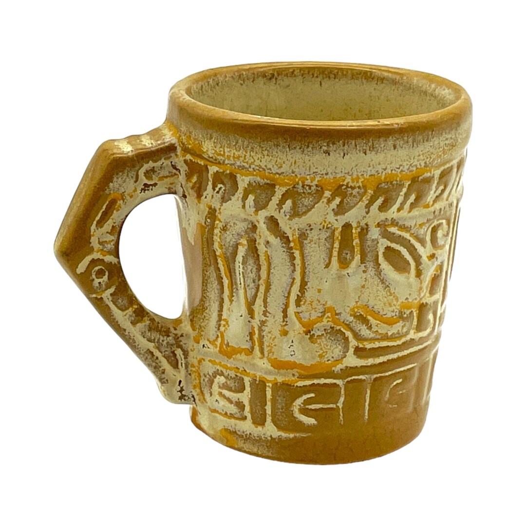 Frankoma Pottery - Aztec Coffee Cup - 7C - Vintage - 3" - Etsy