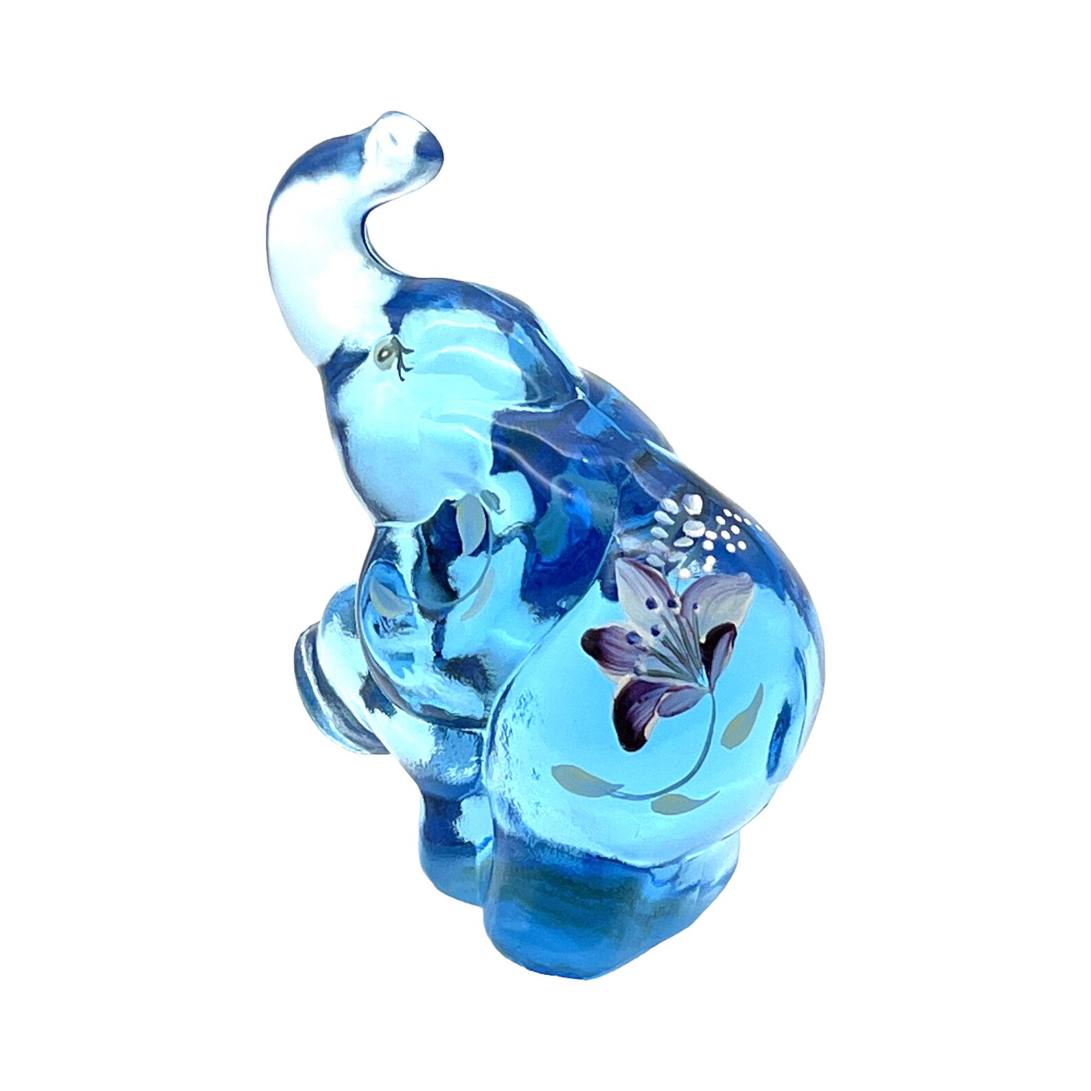 Fenton Art Glass - Elephant Indigo Blue - Hand Painted & Signed - Etsy