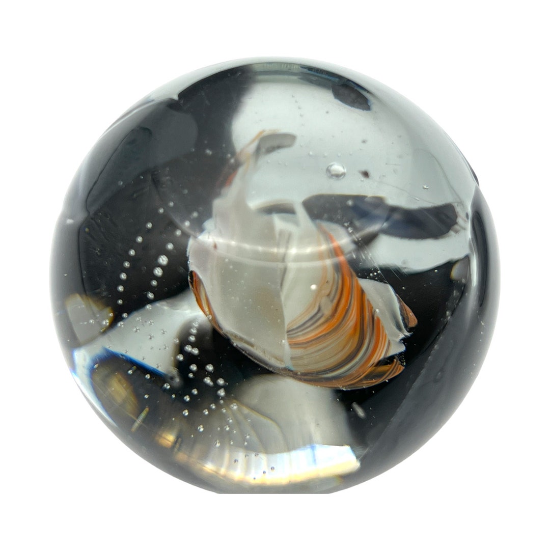 Art Glass Multicolored Controlled Bubble Paperweight 3 - Etsy