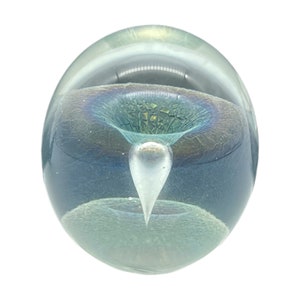 1990 Signed Colored Flake Bubble Paperweight by Robert Eickholt - Etsy