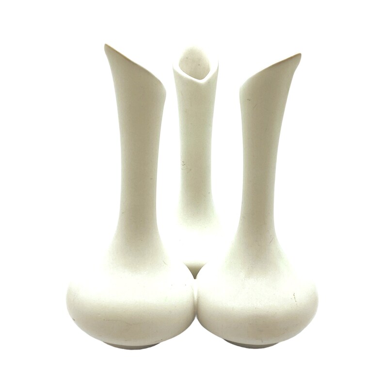 Van Briggle Pottery White Triple Bud Vase Vintage - Etsy