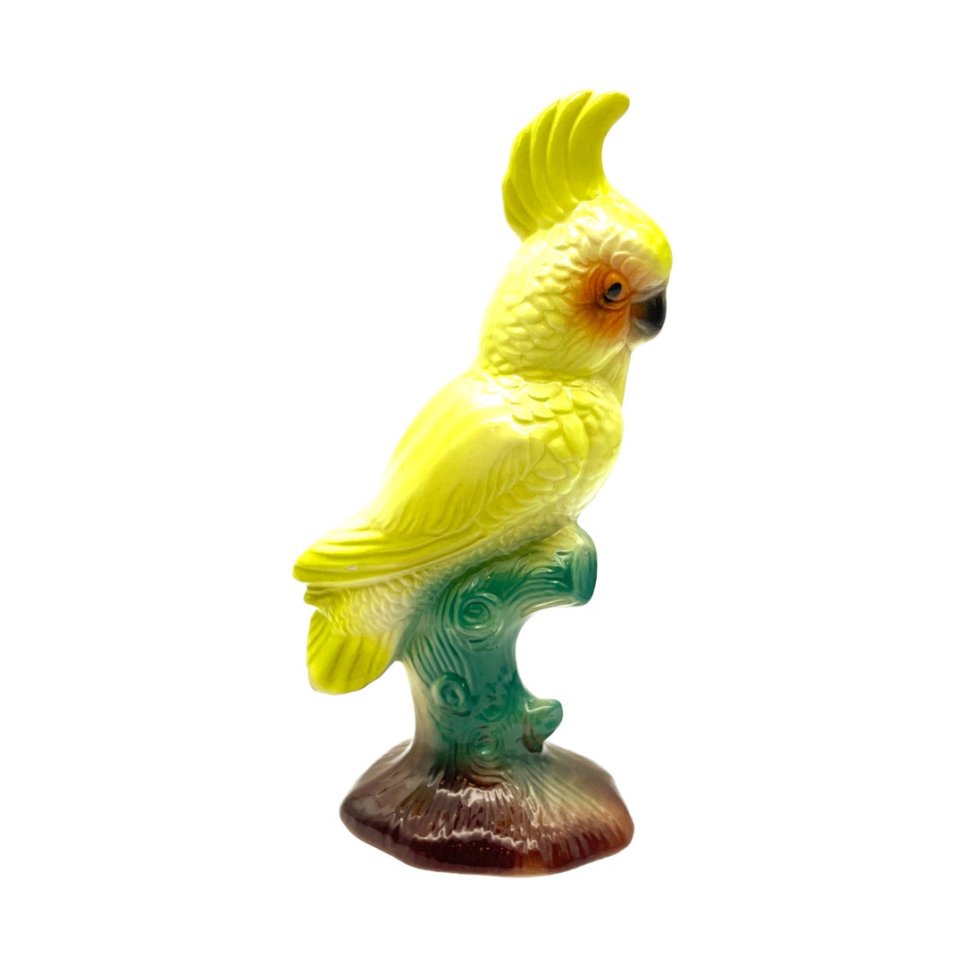 William Maddux - Lime Green Cockatoo Figurine - Vintage - 7" - Etsy