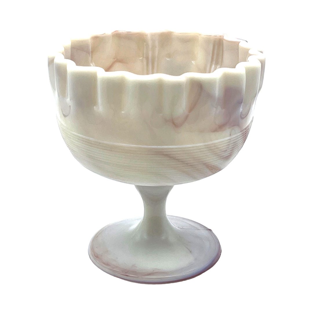 Northwood - Spool of Threads Slag Glass Compote - Vintage - 4.5 - Etsy