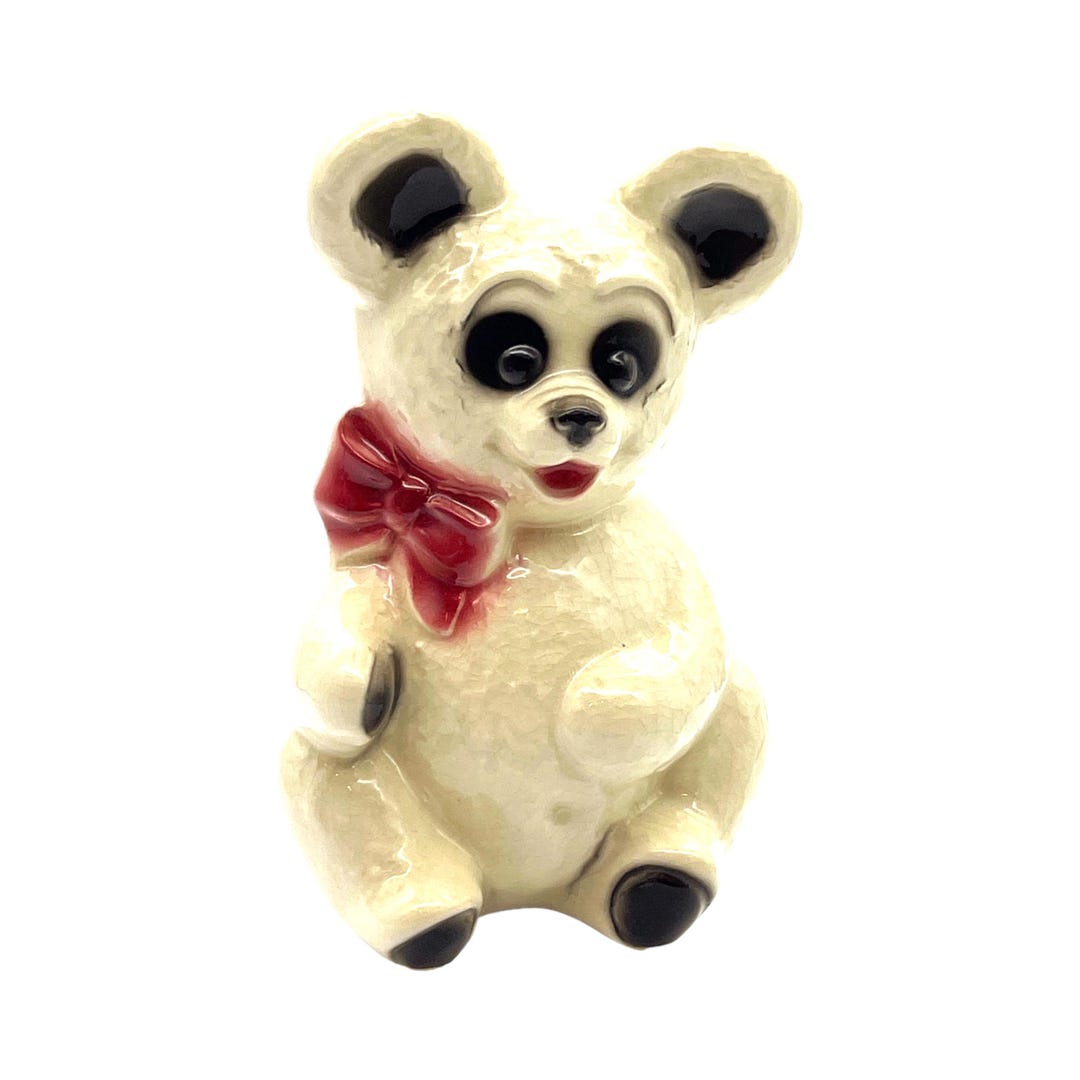 Royal Copley - Teddy Bear - Black & White - Vintage - 6" - Etsy