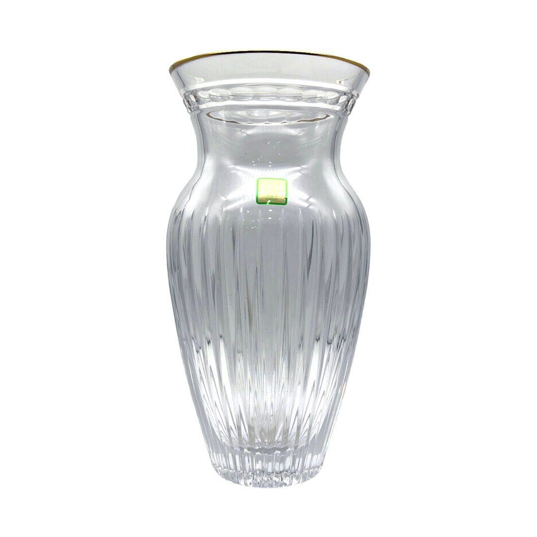 Waterford Crystal - Marquis Hanover Vase With Gold Rim - 10" - Etsy