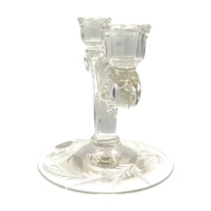 Tiffin-franciscan - Double Light Candle Holder With Etched Base - 5.75 ...