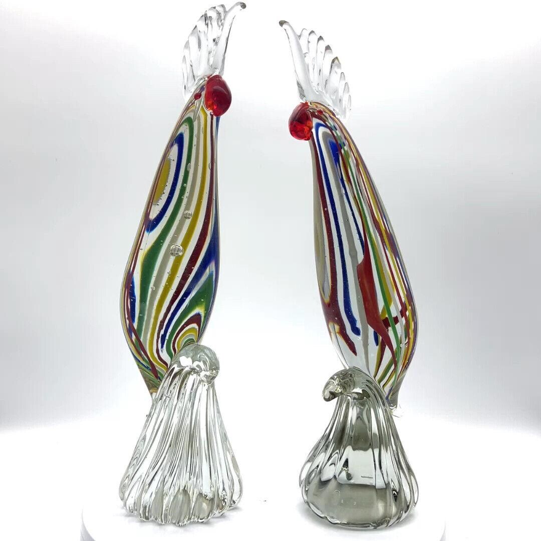 Murano Art Glass - Cockatiels - Latticinio Technique - Pair - 13" - Etsy
