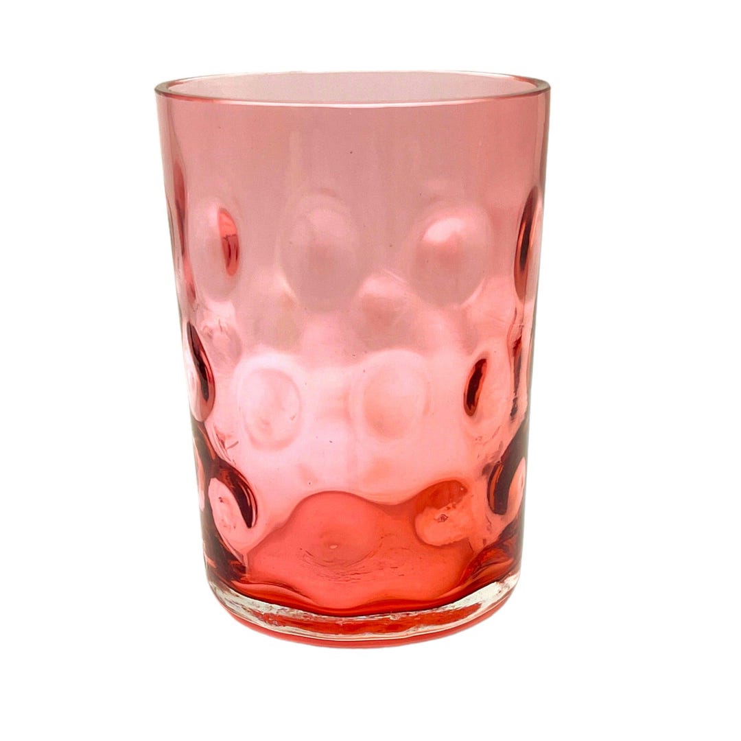 Fenton Art Glass - Cranberry Coin Dot Glass - Vintage - 3.75" - Etsy