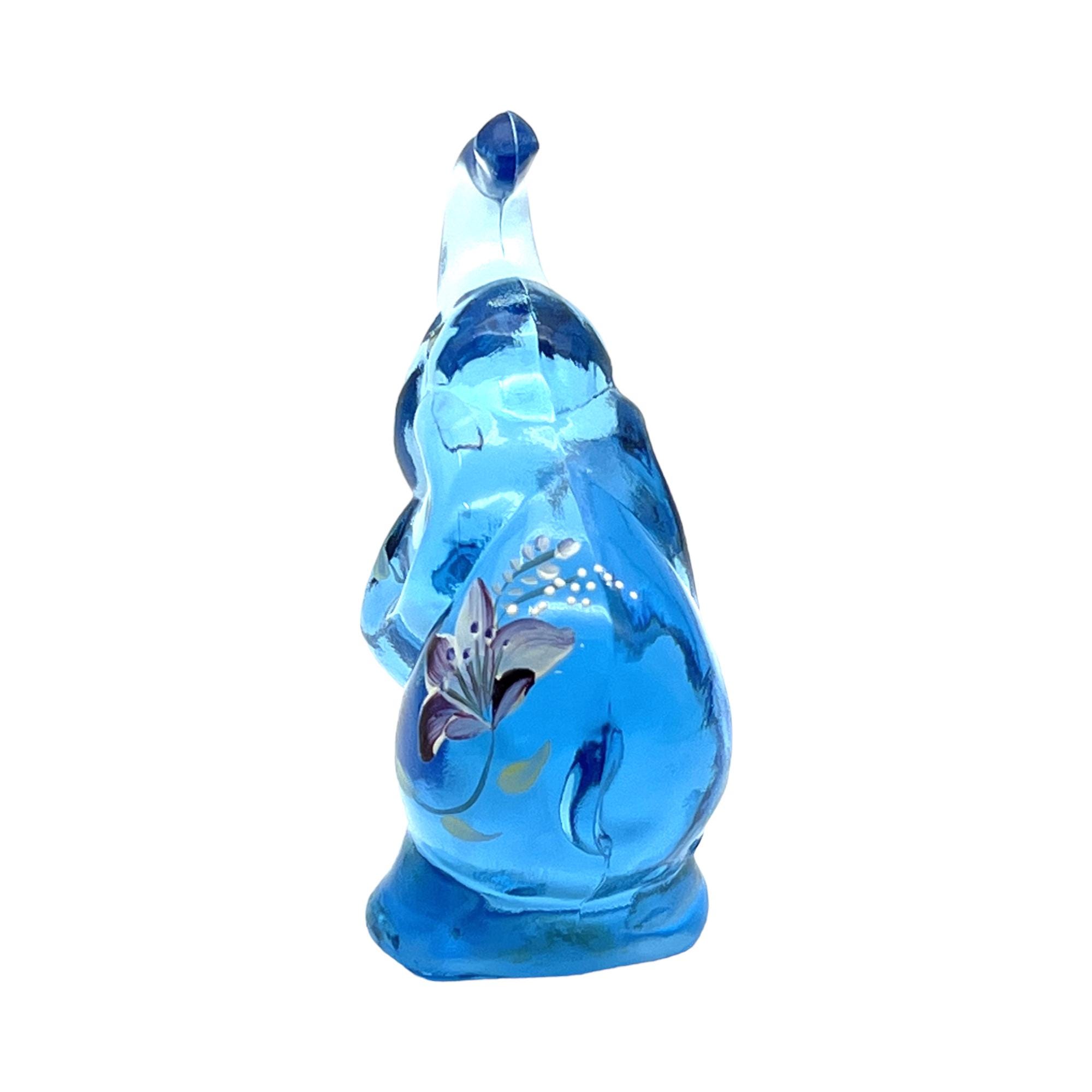 Fenton Art Glass - Elephant Indigo Blue - Hand Painted & Signed - Etsy
