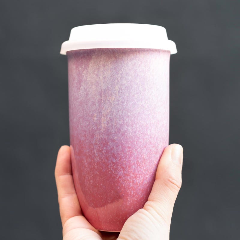 Ceramic Pink to Go Mug - Etsy