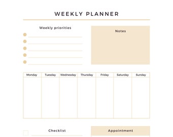 Minimalist Weekly Planner - Etsy