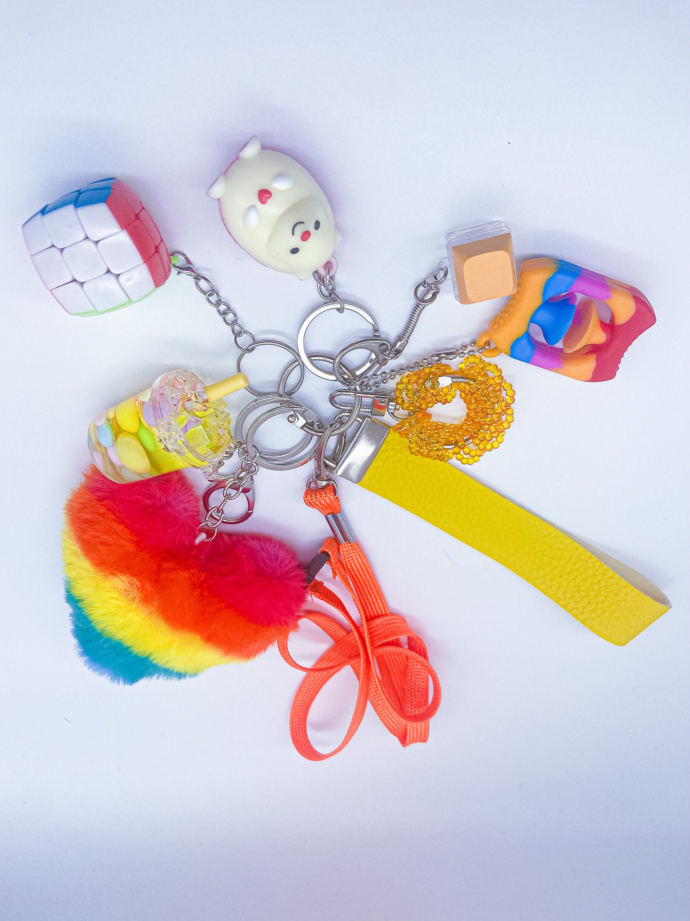 Rainbow Sensory Lanyard & Keychain Bundle XL Size. Fidget Fun - Etsy UK