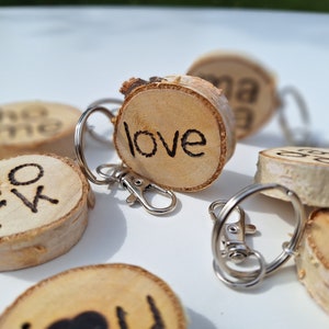 Wooden Slice Keychain - Handmade From Authentic Birch Wood Slices ...