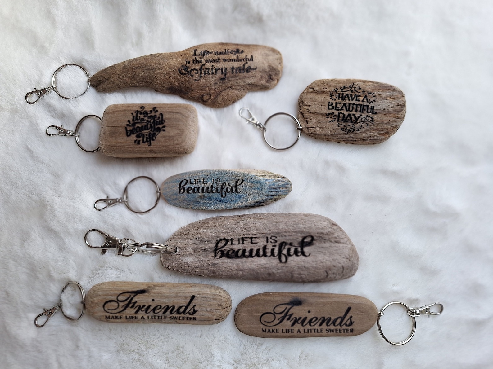 Driftwood Keychain, Handmade Natural Drift Wood Key Chain, Driftwood ...