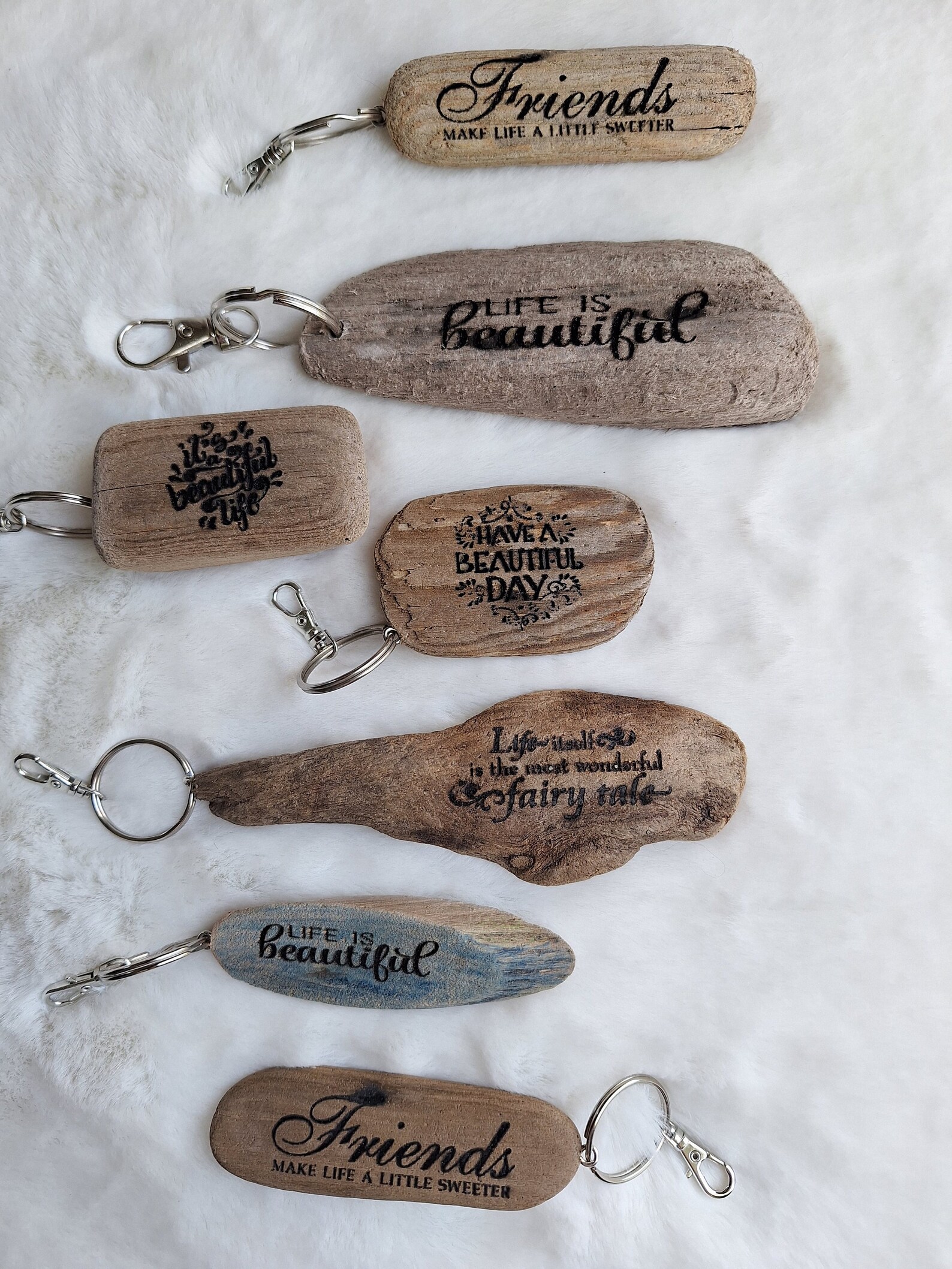 Driftwood Keychain, Handmade Natural Drift Wood Key Chain, Driftwood ...