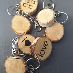 Wooden Slice Keychain - Handmade From Authentic Birch Wood Slices ...