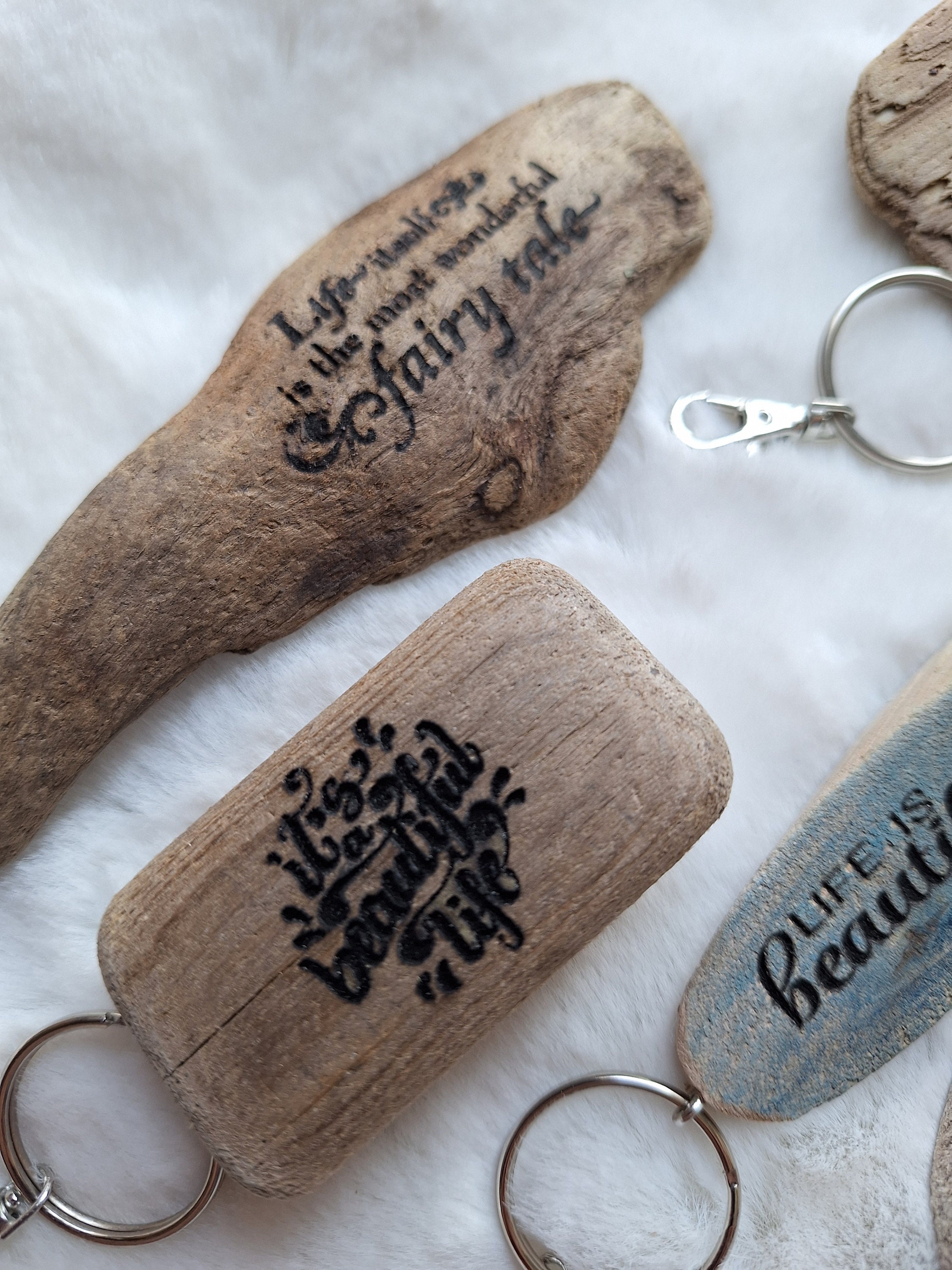 Driftwood Keychain, Handmade Natural Drift Wood Key Chain, Driftwood ...