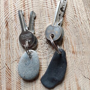 Pebble Keychain, Handmade Natural Product, Stone Key Ring ...