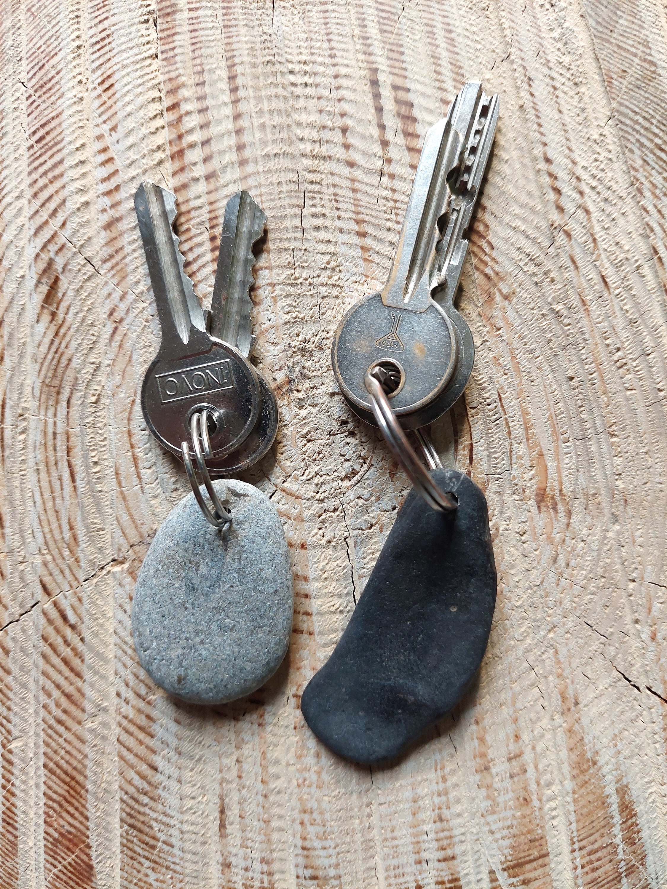 Pebble Keychain, Handmade Natural Product, Stone Key Ring ...