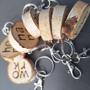 Wooden Slice Keychain - Handmade From Authentic Birch Wood Slices ...