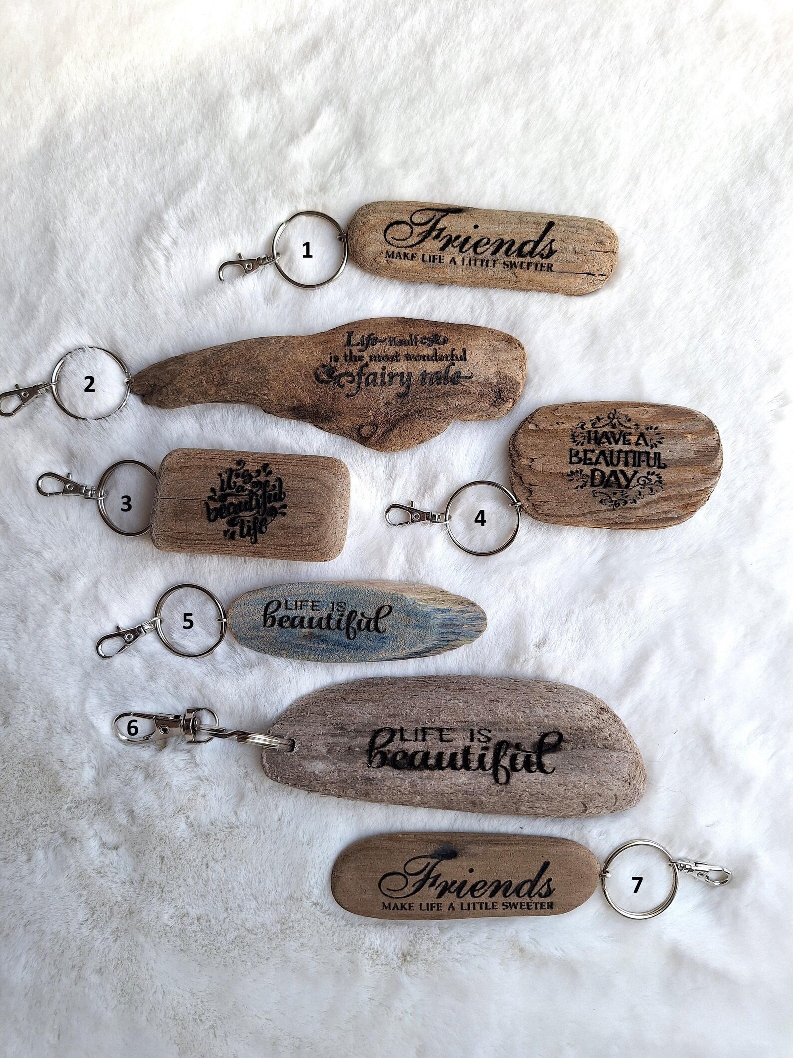 Driftwood Keychain, Handmade Natural Drift Wood Key Chain, Driftwood ...