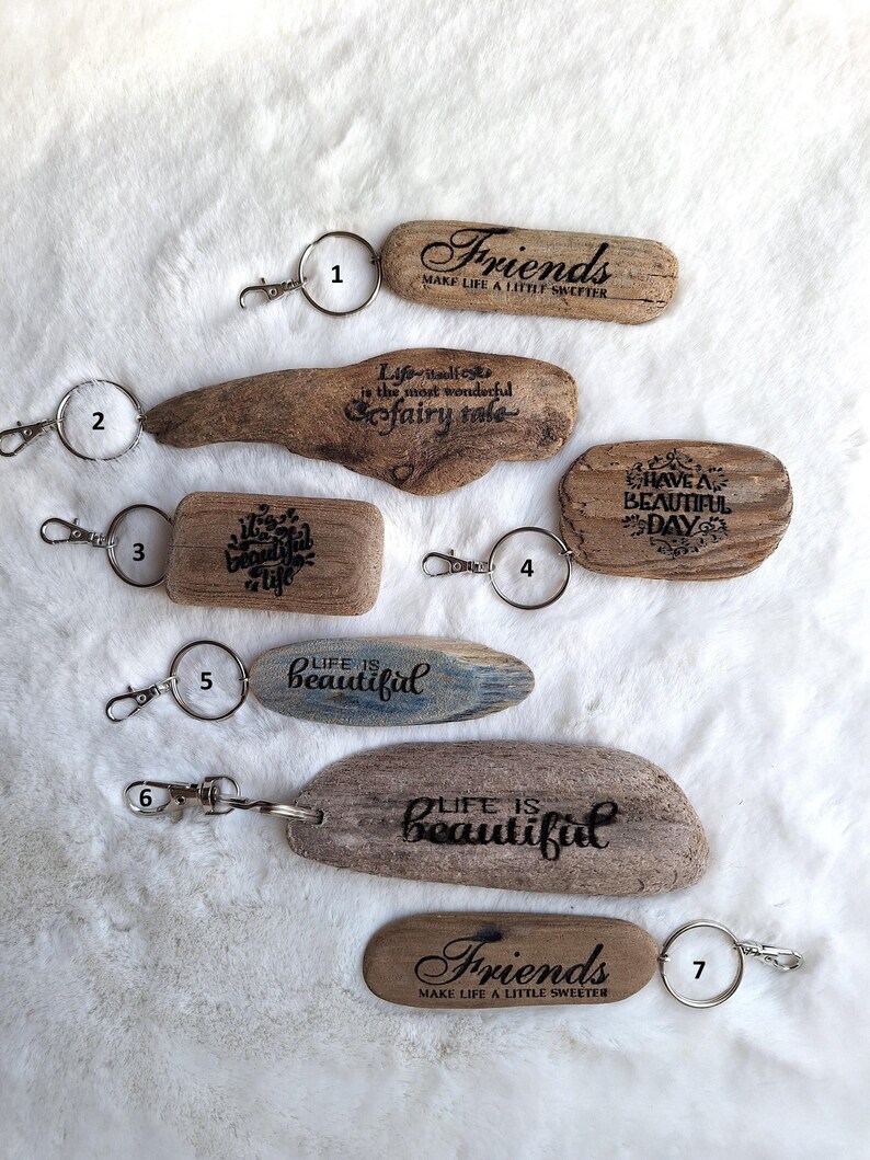 Driftwood Keychain, Handmade Natural Drift Wood Key Chain, Driftwood ...