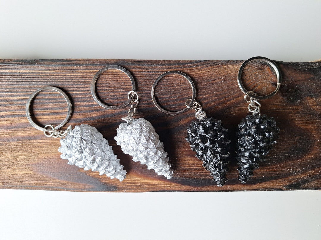 Handmade Keychain, Real Pine Cones From Pine Tree, Eco-friendly Charm ...