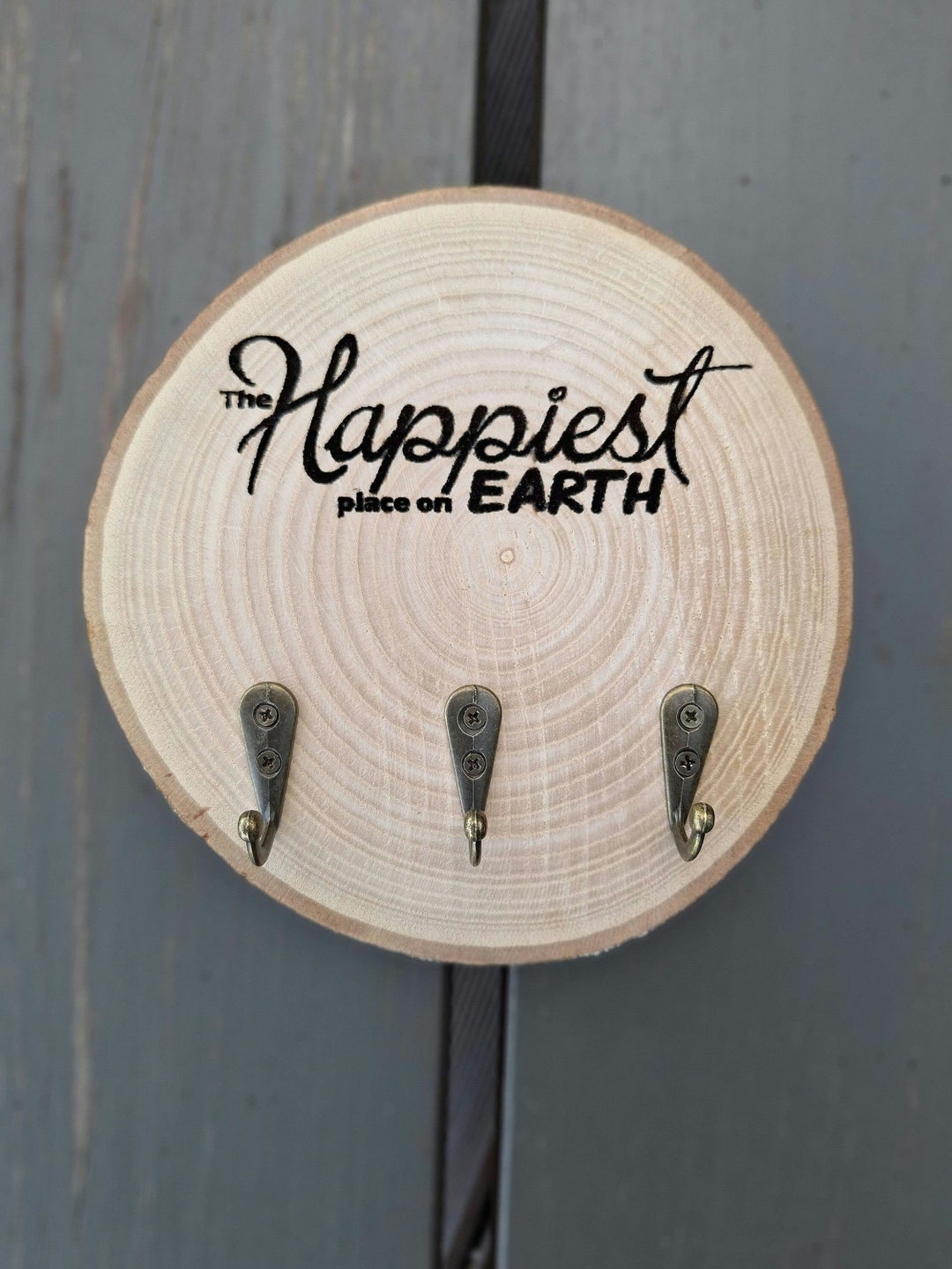 Engraved Wood Slice Key Holder Rustic Key Holder, Modern Rustic House ...