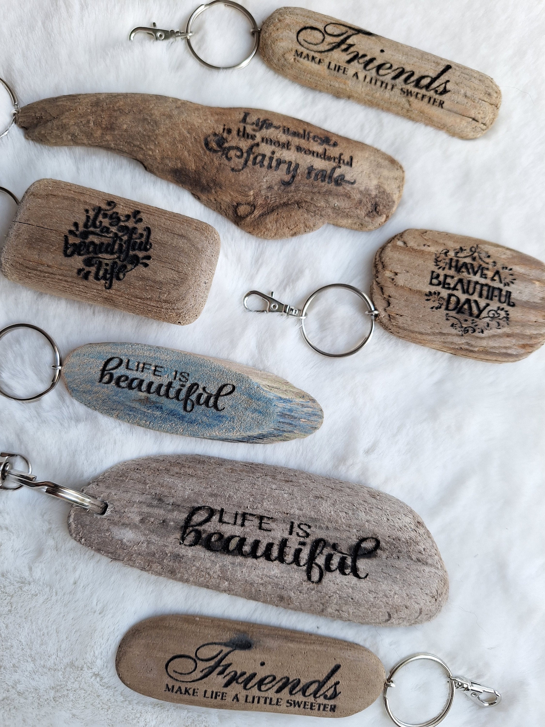 Driftwood Keychain, Handmade Natural Drift Wood Key Chain, Driftwood ...