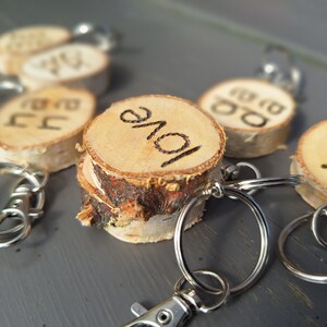 Wooden Slice Keychain - Handmade From Authentic Birch Wood Slices ...