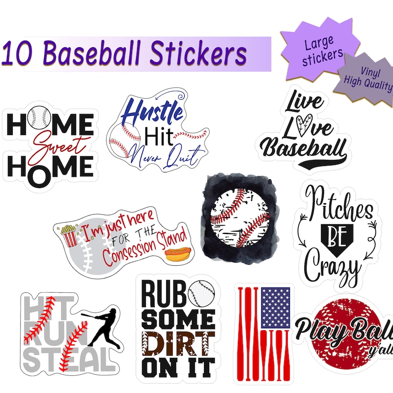 Baseball Stickers - Etsy