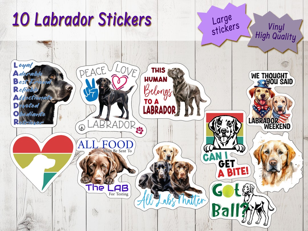 Labrador Stickers Perfect Labrador Retriever Gift Ten Waterproof ...