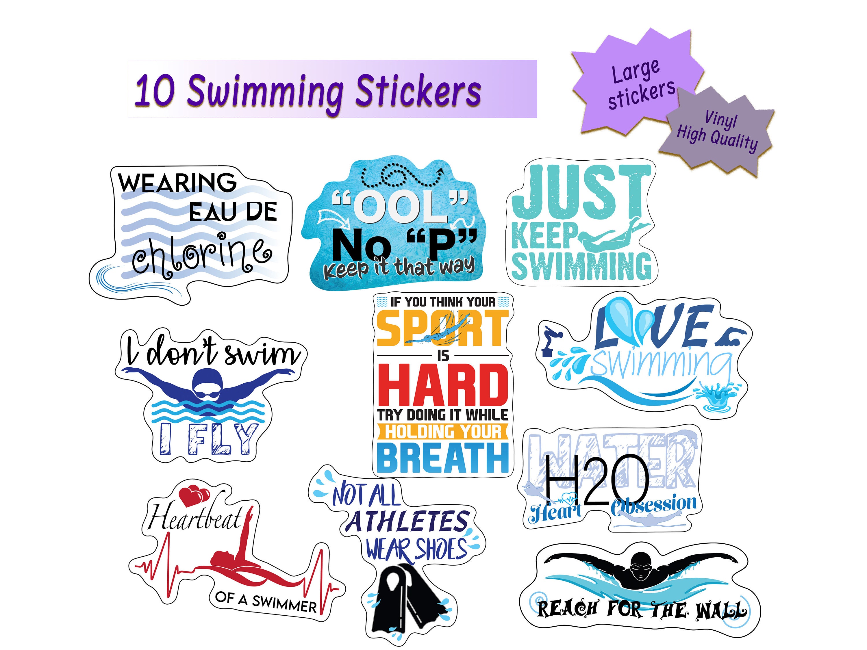 Personalized Water Bottle Labels Custom Swimming Stickers ...