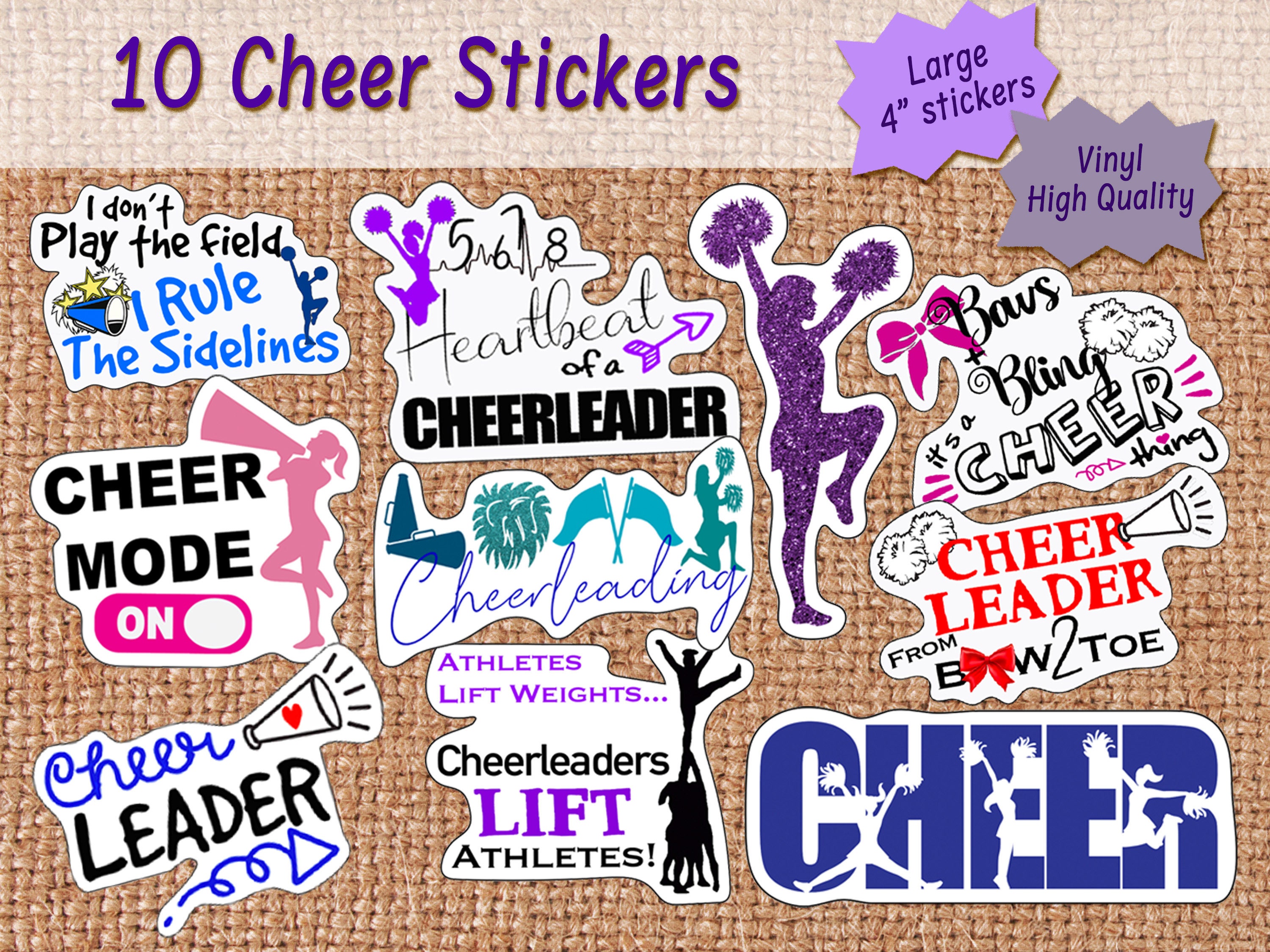 Cheerleading Stickers Perfect Cheerleading Gift Waterproof, Durable ...