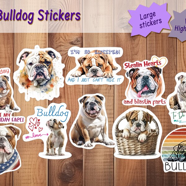 Bulldog Stickers - Etsy
