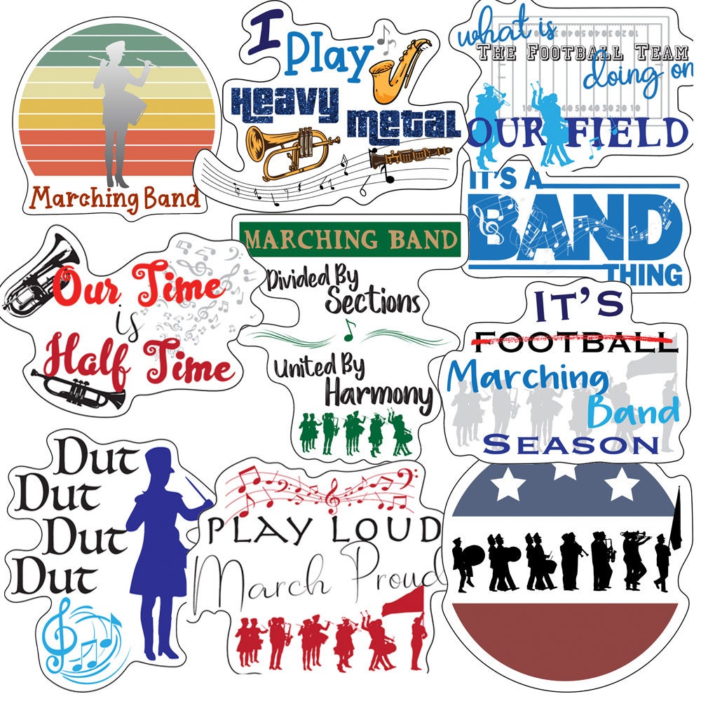 Marching Band Stickers: Waterproof Vinyl Decals, Laptop Stickers - Set ...