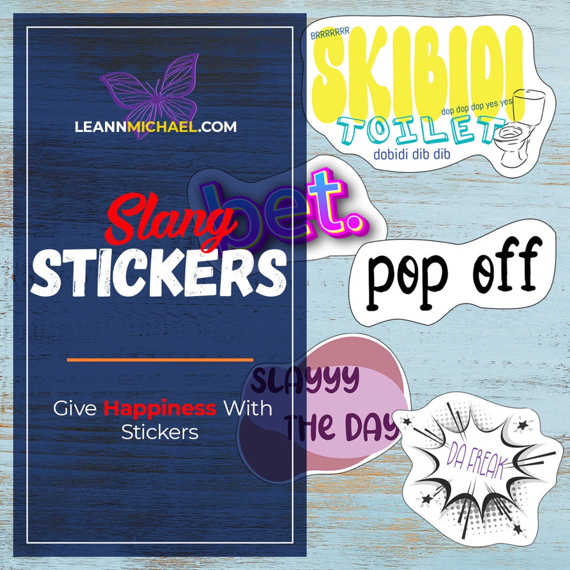 Slang Word Stickers: 25 Vinyl Waterproof Gen Z Stickers - Etsy