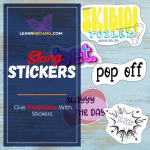 Slang Word Stickers: 25 Vinyl Waterproof Gen Z Stickers - Etsy