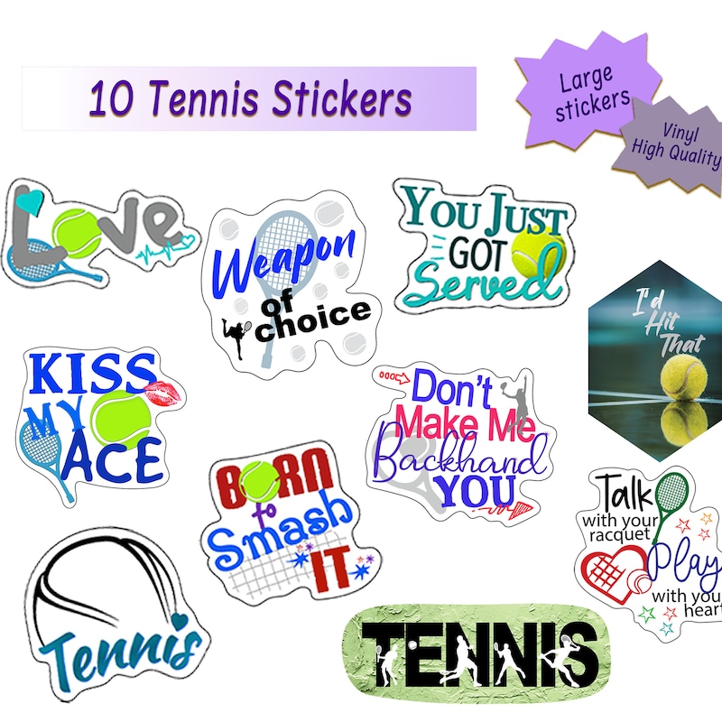 Tennis Stickers - Etsy