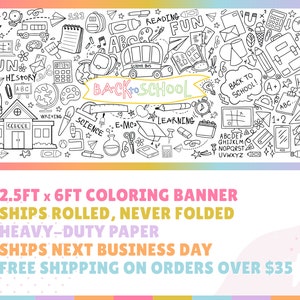 GIANT Back to School Coloring Banner | Coloring Poster | School ...