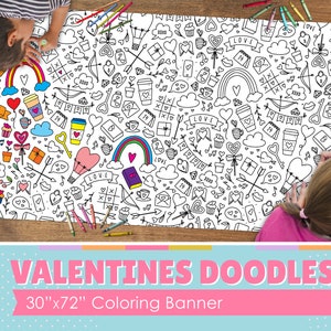 GIANT Valentines Day Coloring Banner | Coloring Poster | School ...