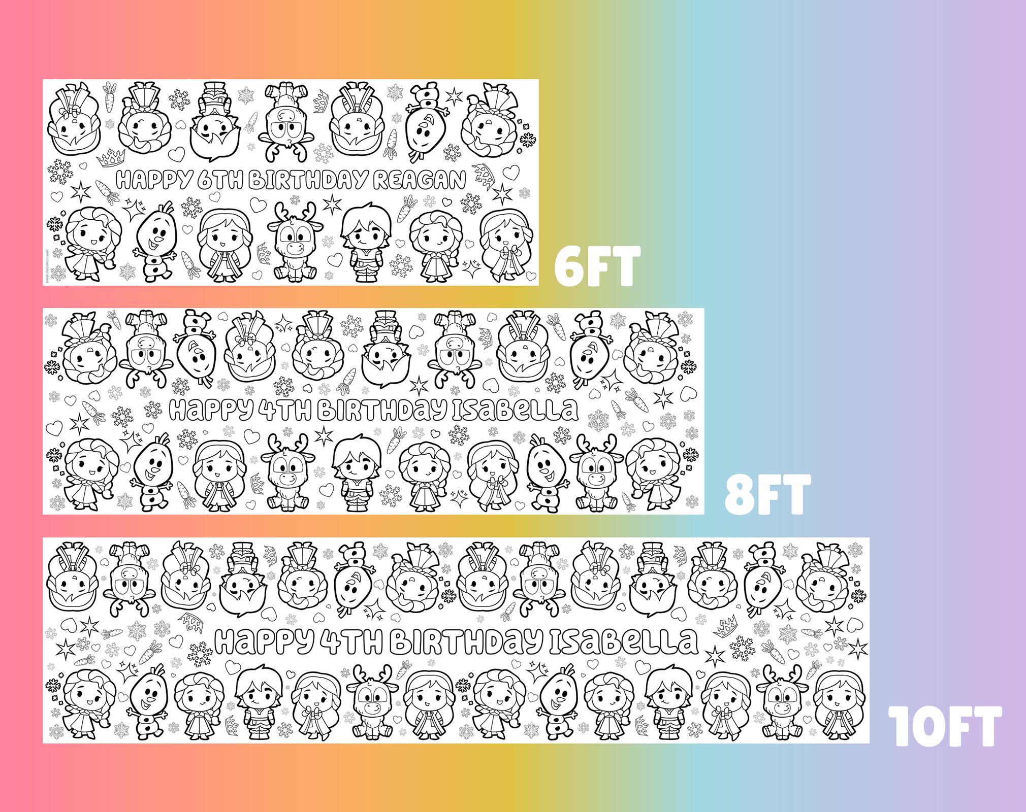 GIANT Ice Princess Coloring Banner Poster | 6 Feet Long | 30" X 72 ...