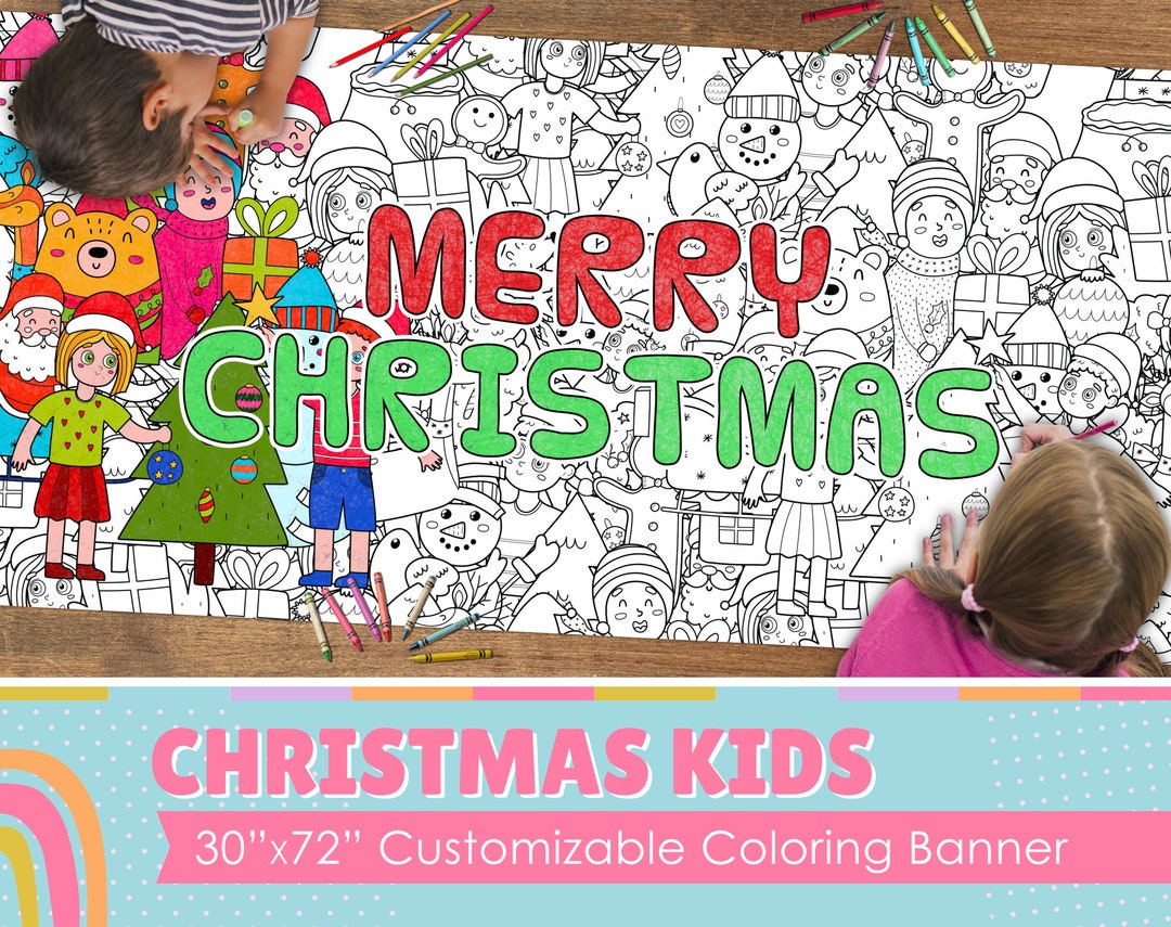 GIANT Christmas Coloring Banner | Coloring Poster | School Activity ...