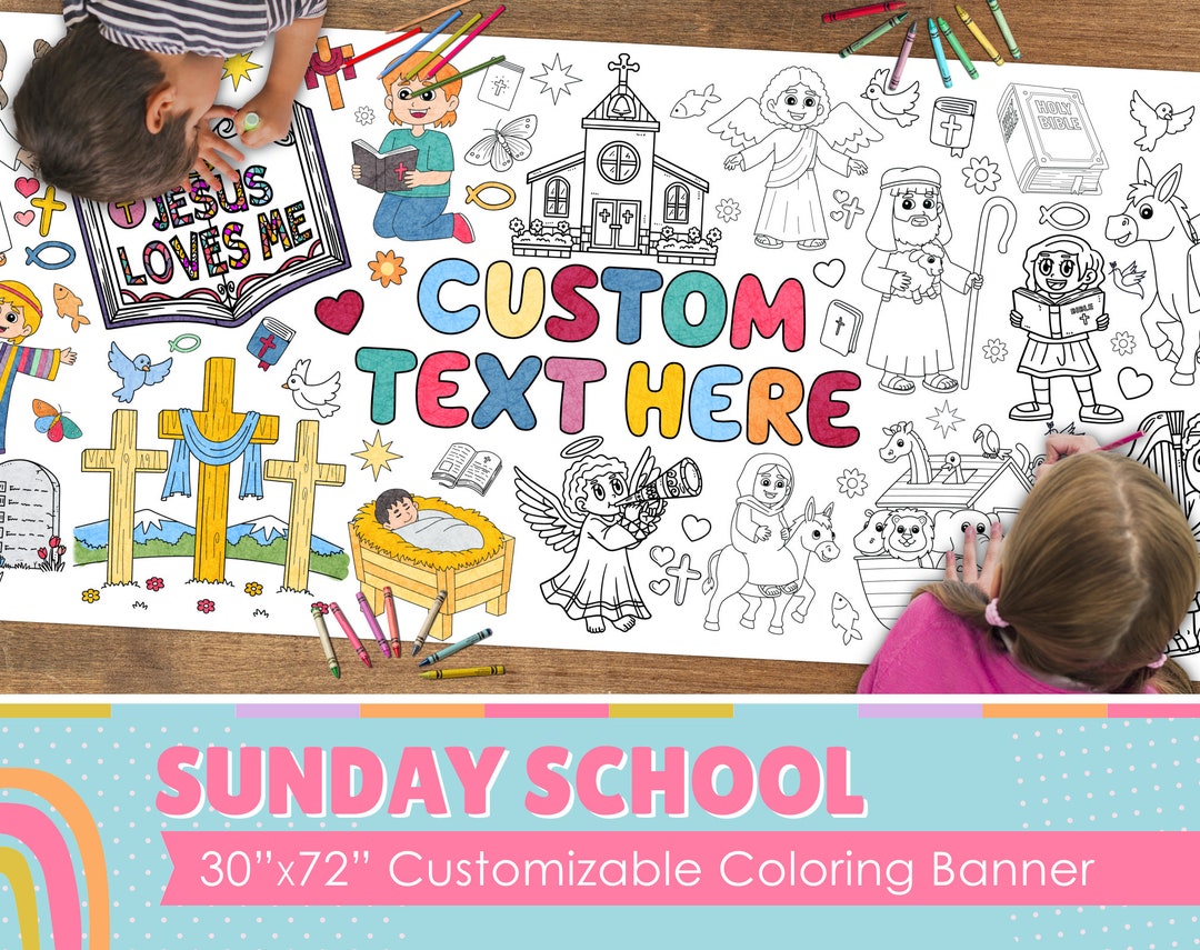 GIANT Christian Coloring Banner Poster - Sunday School Bible Story ...