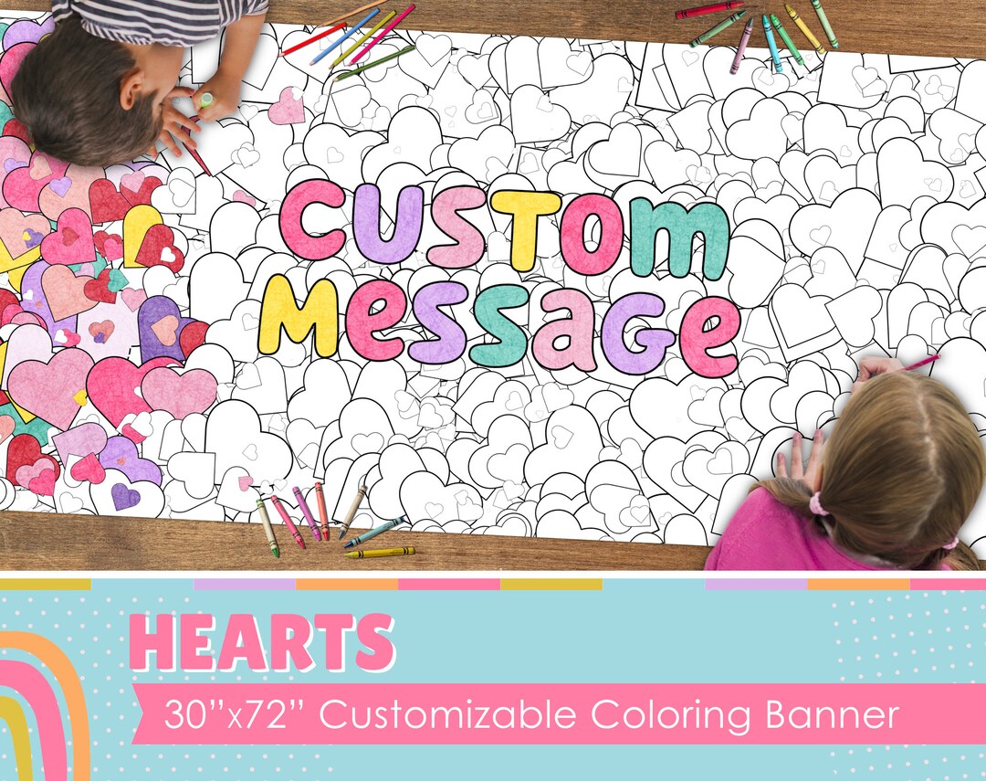 GIANT Valentines Day Heart | Coloring Poster | School Activity | Kids ...