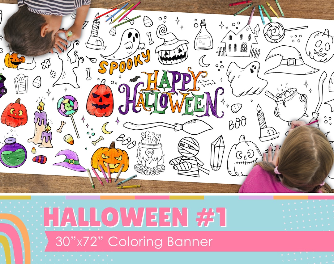 GIANT Halloween Coloring Banner | Coloring Poster | School Activity ...