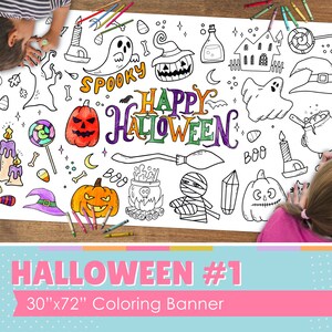 GIANT Halloween Coloring Banner | Coloring Poster | School Activity ...