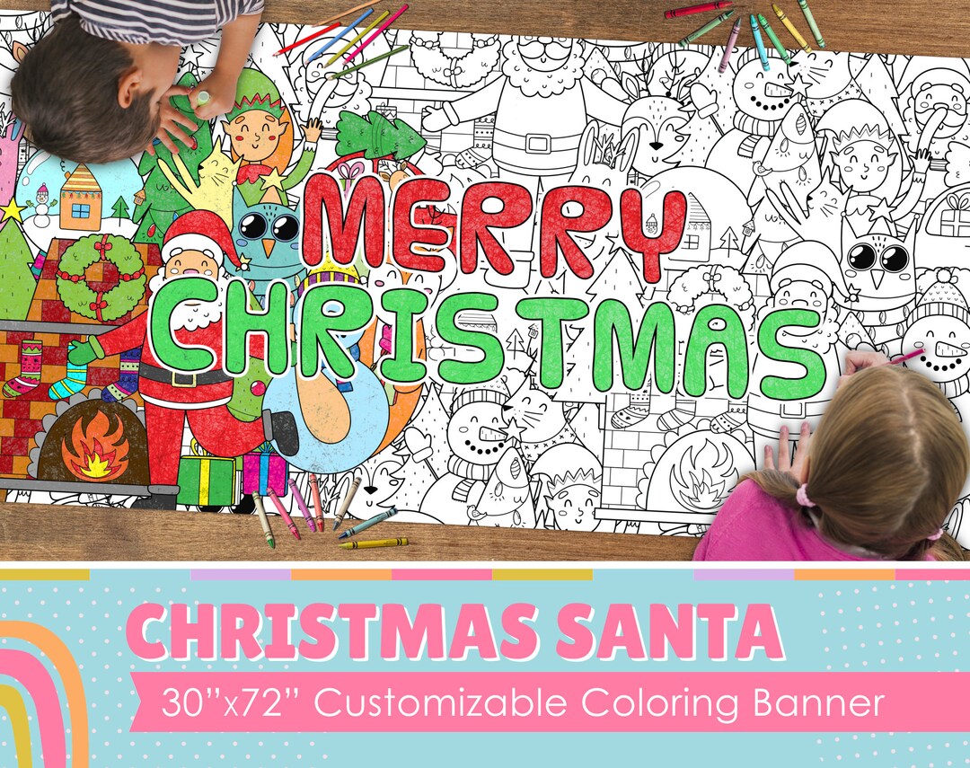 GIANT Christmas Coloring Banner Poster | Personalized Coloring Banner ...